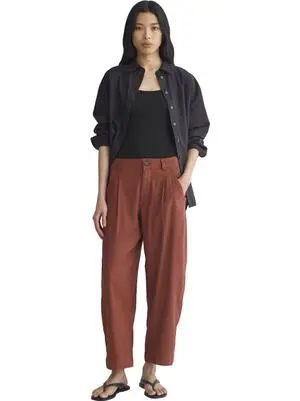 Everlane Everywhere Pant In Stretch Linen - Henna Red