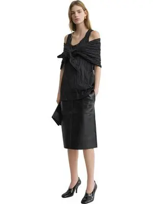 TOTEME Crinkled Cotton Tank - Black