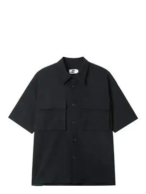 Izzue Flap-pocket Short -leeve Shirt - Black