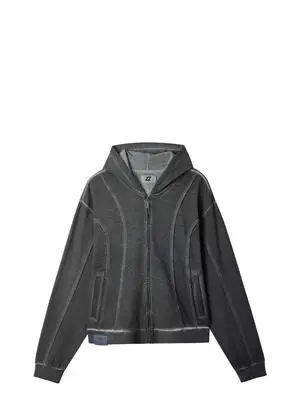 Izzue Zip-up Cotton Hoodie - Grey