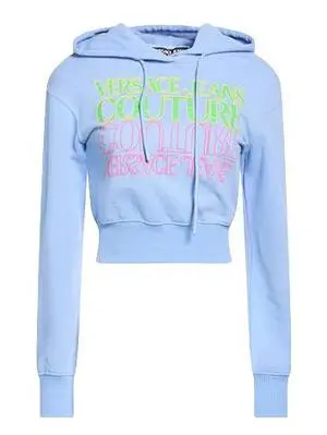 Versace Cropped Hooded Sweatshirt - Blue