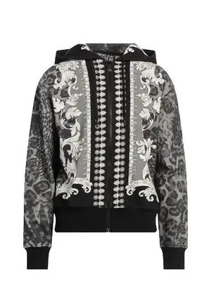 VERSACE VERSACE JEANS COUTURE Grey Cotton Blend Sweatshirt With Signature Print