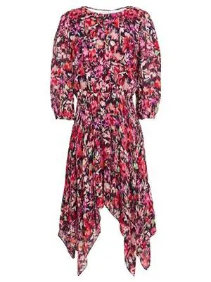 Patrizia Pepe Midi Floral Print Dress - Red