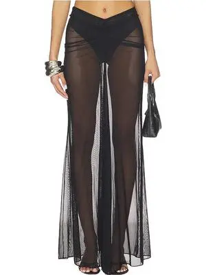 Lapointe Ruched Maxi Skirt - Black