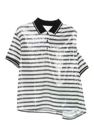 PUSHBUTTON Striped Polo Shirt - Neutrals