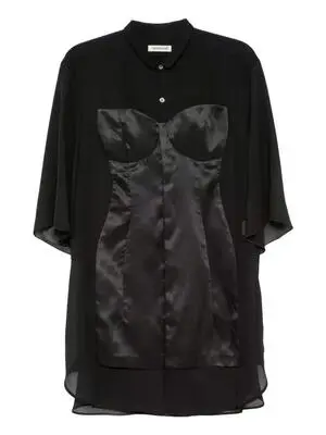 Undercover Bustier Detail Shirt - Black