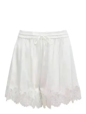 FLEUR DU MAL Lace-trimmed Shorts - White