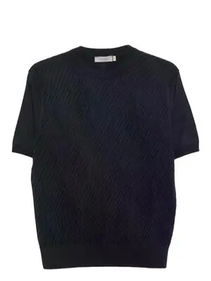 Canali Textured Short-sleeve T-shirt - Blue