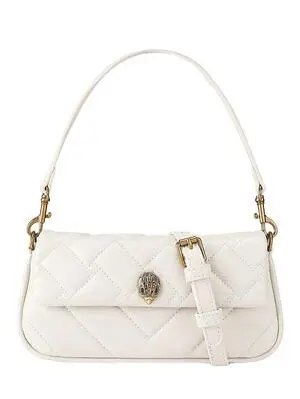 Kurt Geiger Quilted Leather Shoulder Bag - Natural