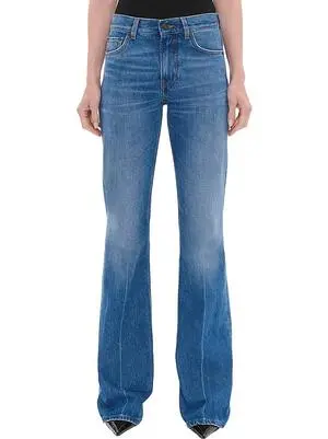 HAIKURE Flora Flare Leg Jeans Real Blue