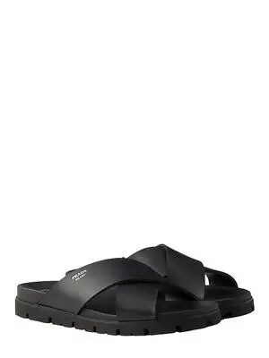 Prada Crisscross Slides - Black