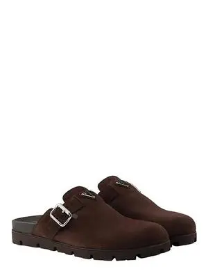 Prada Suede Mules - Brown