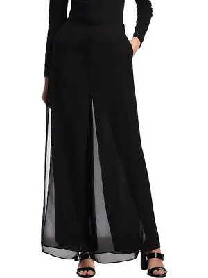Emporio Armani Techno Georgette Multi Layer Trousers - Black