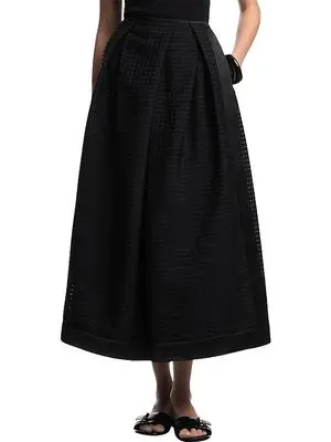 Emporio Armani 3d Jacquard Midi Skirt - Black