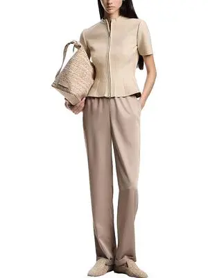 Emporio Armani Crepe Twill Straight Pants - Dune
