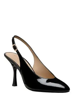 STUART WEITZMAN Madison Patent Leather Slingback Pumps - Black