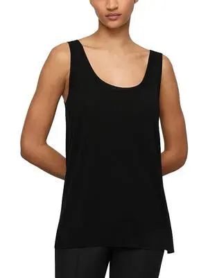 Lafayette 148 New York Scoop Front Sweater Tank - Black
