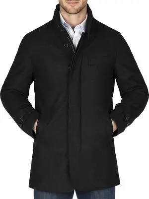 NORWEGIAN WOOL Stretch Down Filled Car Coat - Black