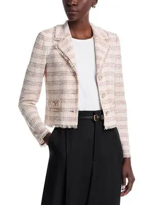 Misook Knit Jacket - Biscotti/charmeuse/white/black