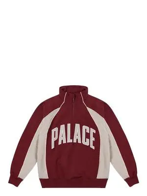 PALACE Courtside 1/4 Zip Top - Tawny Port/concrete Grey