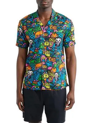 BOARDIES Munday Jungle Print Camp Shirt - Multi