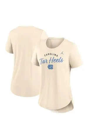 JORDAN BRAND North Carolina Tar Heels Script Logo Tri-blend T-shirt - Tan