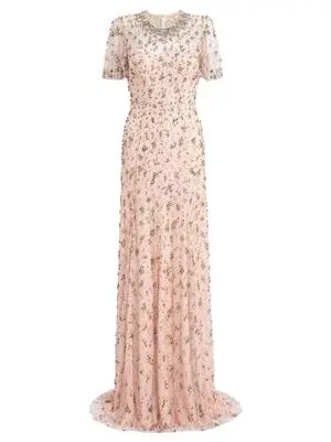 Jenny Packham Ambiance Beaded Maxi Gown - Sugar