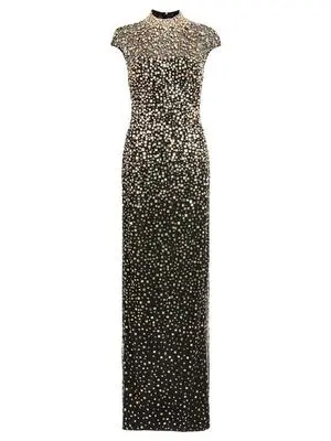 Jenny Packham Treasure Beaded Maxi Gown - Liquorice