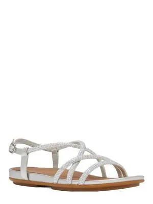 Fitflop Gracie Crystal Strappy Sandals - Silver