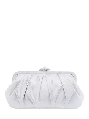 Nina Concord Frame Clutch - Silver
