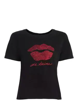 Cinq À Sept Kisses Je T'aime T-shirt - Black