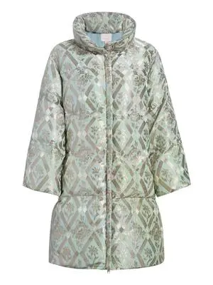 Cinq À Sept Floral Puffer Coat - Blue