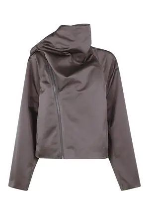 Rick Owens Cropped Scarf Flight Jacket - Gray