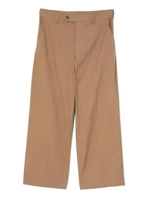 Comme Des Garçons Cotton Wide Straight Leg Trousers - Brown
