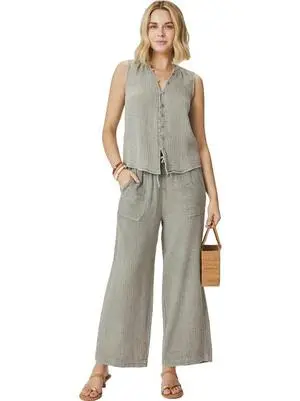 Splendid Ava Gauze Pant - Green