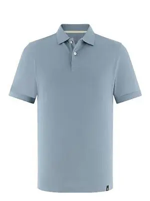 Boggi Milano Short-sleeved Piqué Cotton-blend Polo Shirt - Light Blue