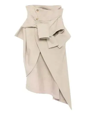 A.W.A.K.E. Mode Asymmetric Wrap Skirt - Neutrals
