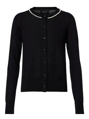 Simone Rocha Embellished Wool And Silk Cardigan - Black