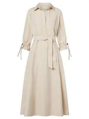 Max Mara Mirto Oversized Cotton Poplin Shirt Dress - Beige