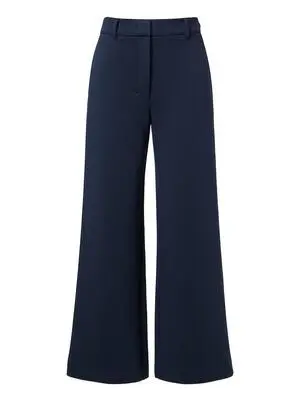 Max Mara Aerovia Cotton-blend Wide-leg Pants - Blue