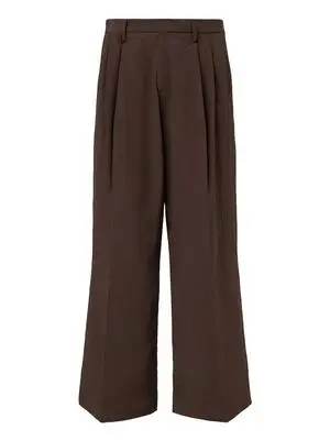 ERL ERL Pleated Wide-Leg Trousers In James Brown Brown