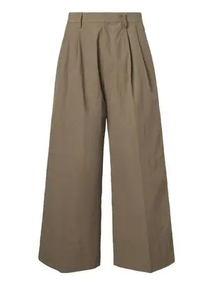 ERL ERL Pleated Wide-Leg Trousers In James Brown Green