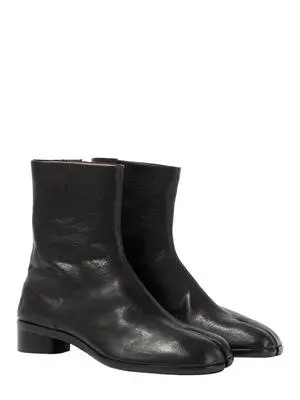 MAISON MARGIELA Tabi Leather Ankle Boots - Black