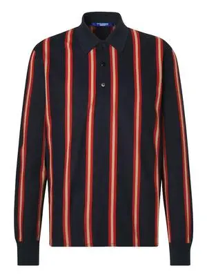 Junya Watanabe Striped Wool Polo Shirt - Blue