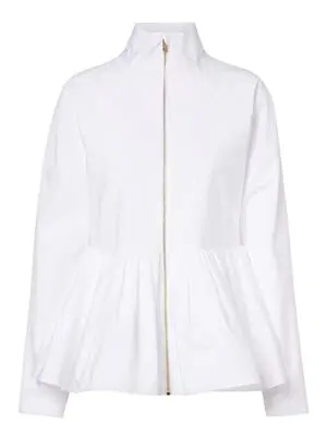 Alaïa Cotton Poplin Peplum Jacket - White