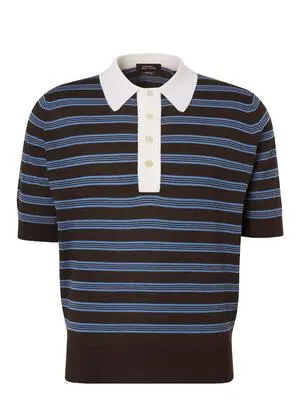 WALES BONNER Breeze Striped Wool Polo Sweater - Multicoloured