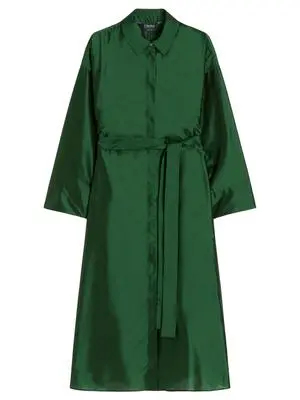green emerald velvet dress Zara Green Maxi Shirt Dress w/Belt main image 1