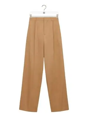 Loewe Cotton Wide-leg Trousers - Brown