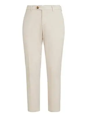 Brunello Cucinelli Pima Cotton Comfort Gabardine Trousers - Brown
