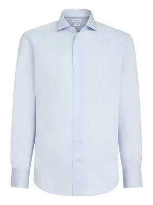 Brunello Cucinelli Cotton Slim Shirt - Blue